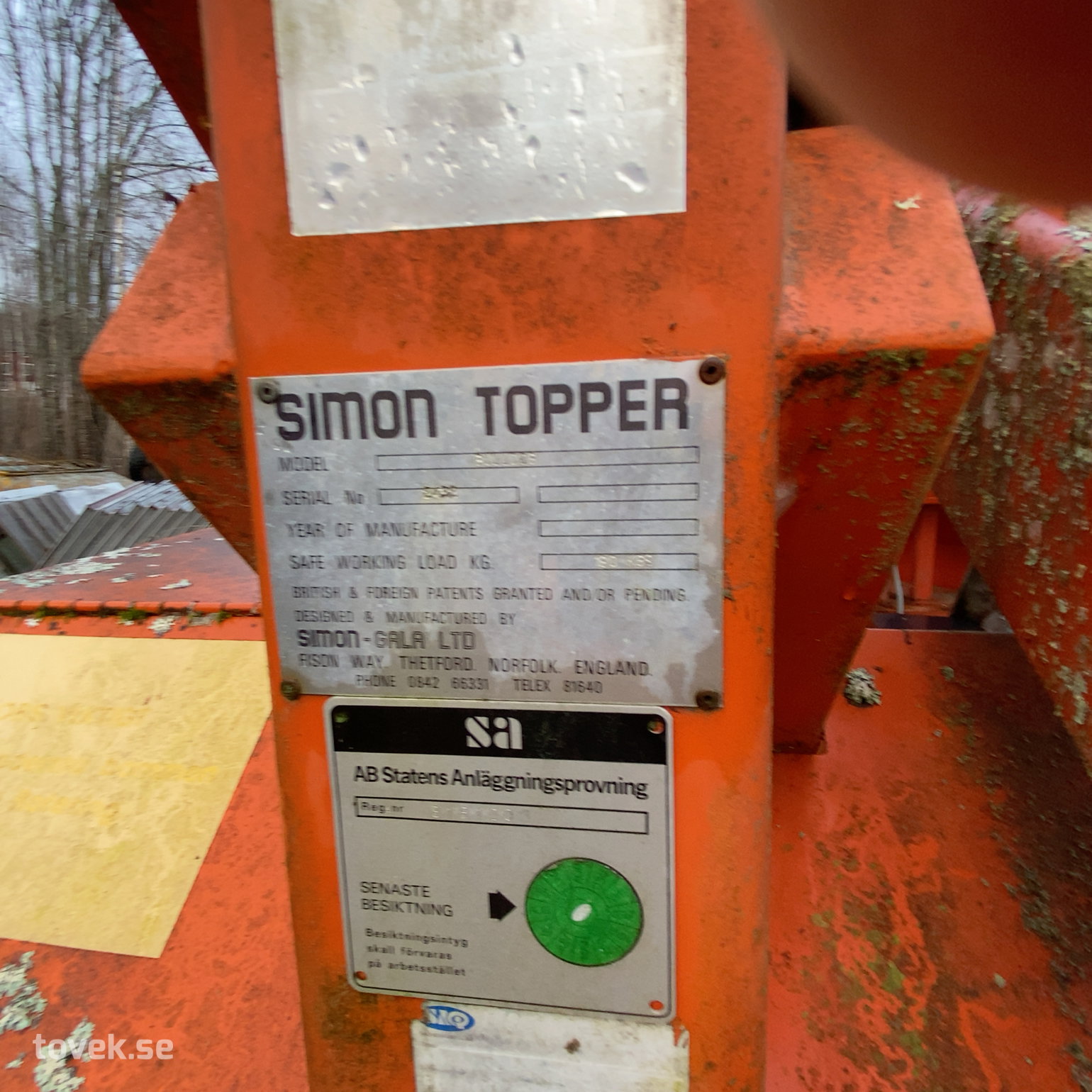 Skylift Simon Topper, (rep.objekt) | Toveks Auktioner ...