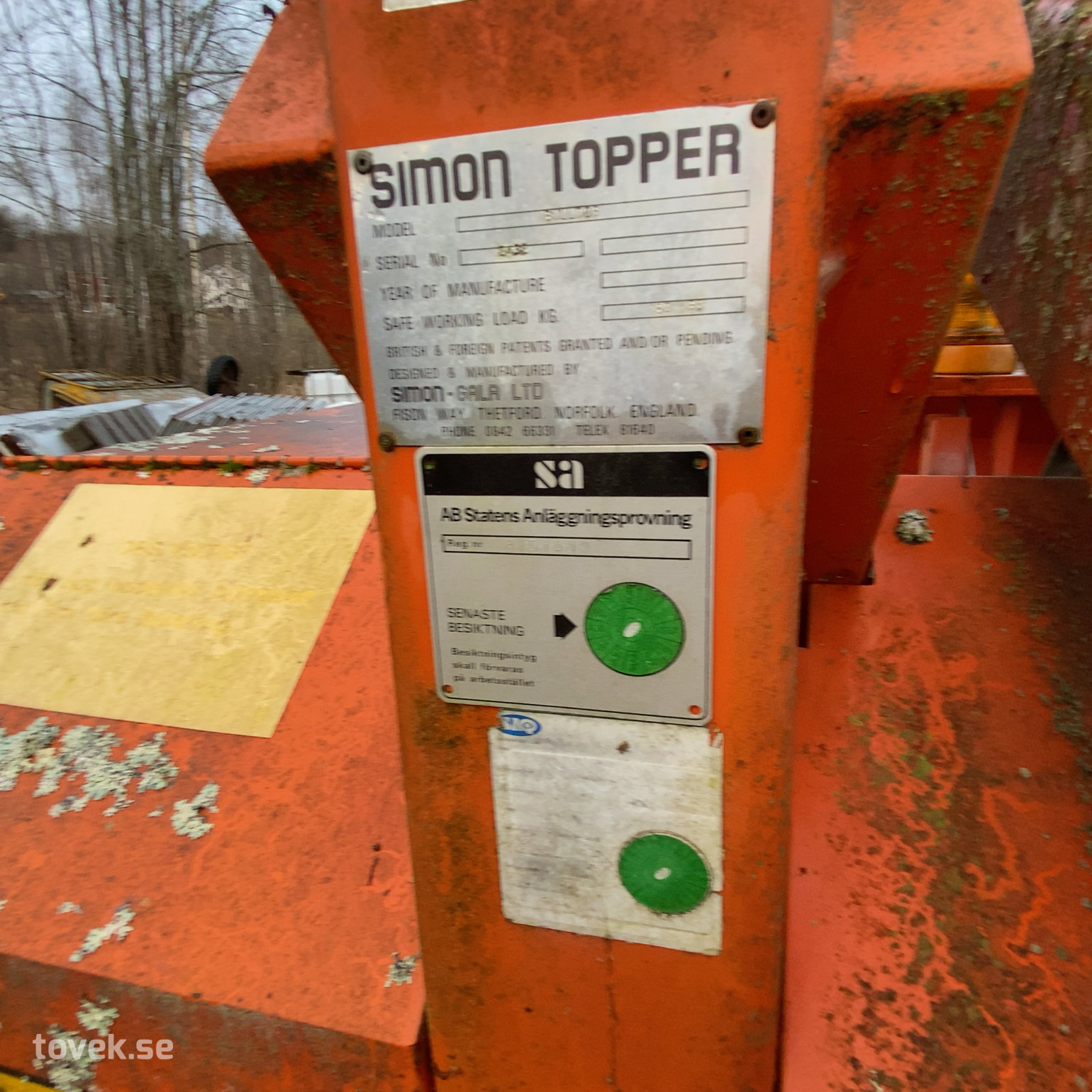 Skylift Simon Topper, (rep.objekt) | Toveks Auktioner ...