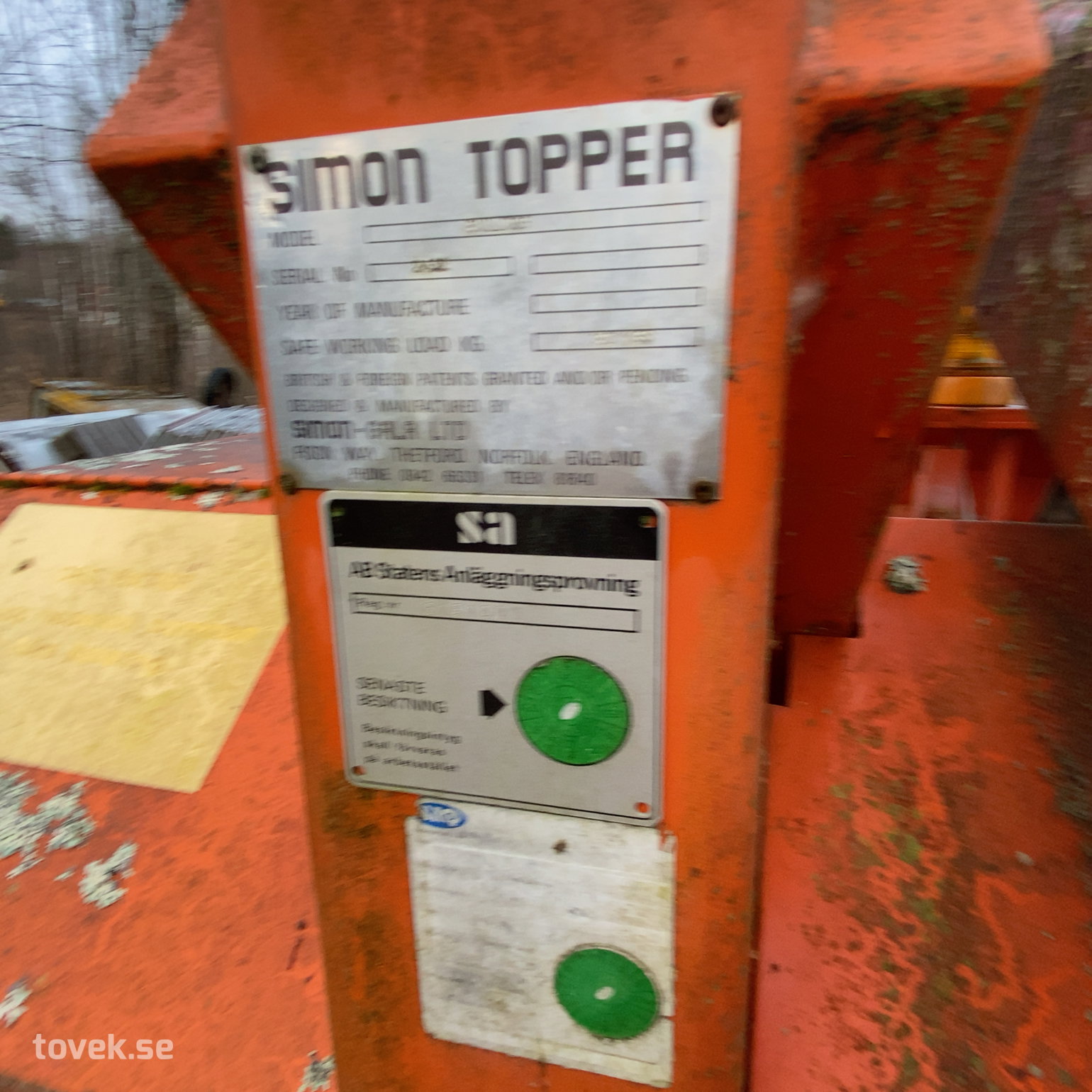 Skylift Simon Topper, (rep.objekt) | Toveks Auktioner ...